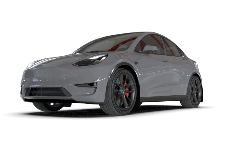 Rally Armor 20-22 Tesla Model Y Black Mud Flap - Metallic Black Logo ...